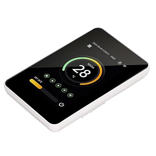 Digital Thermostat, 100?250VAC Smart Thermostat 4.3in Vertical Screen Professional IP20 for Floor Heating (16A)