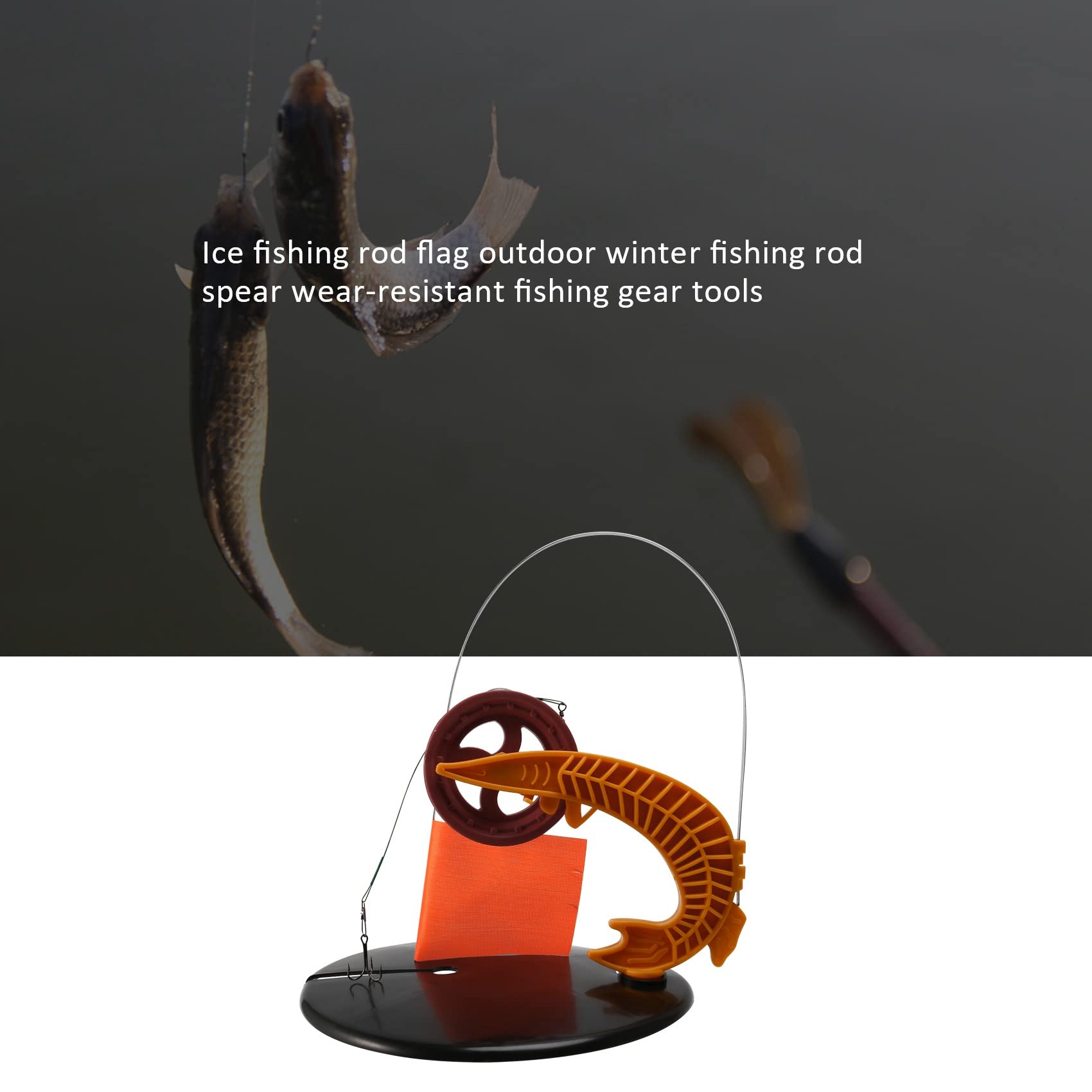 HANFAIRS 2Pcs Ice Fishing Rod Flags Winter Rod Pike Wear-Resistant Fishing Tackle Tool