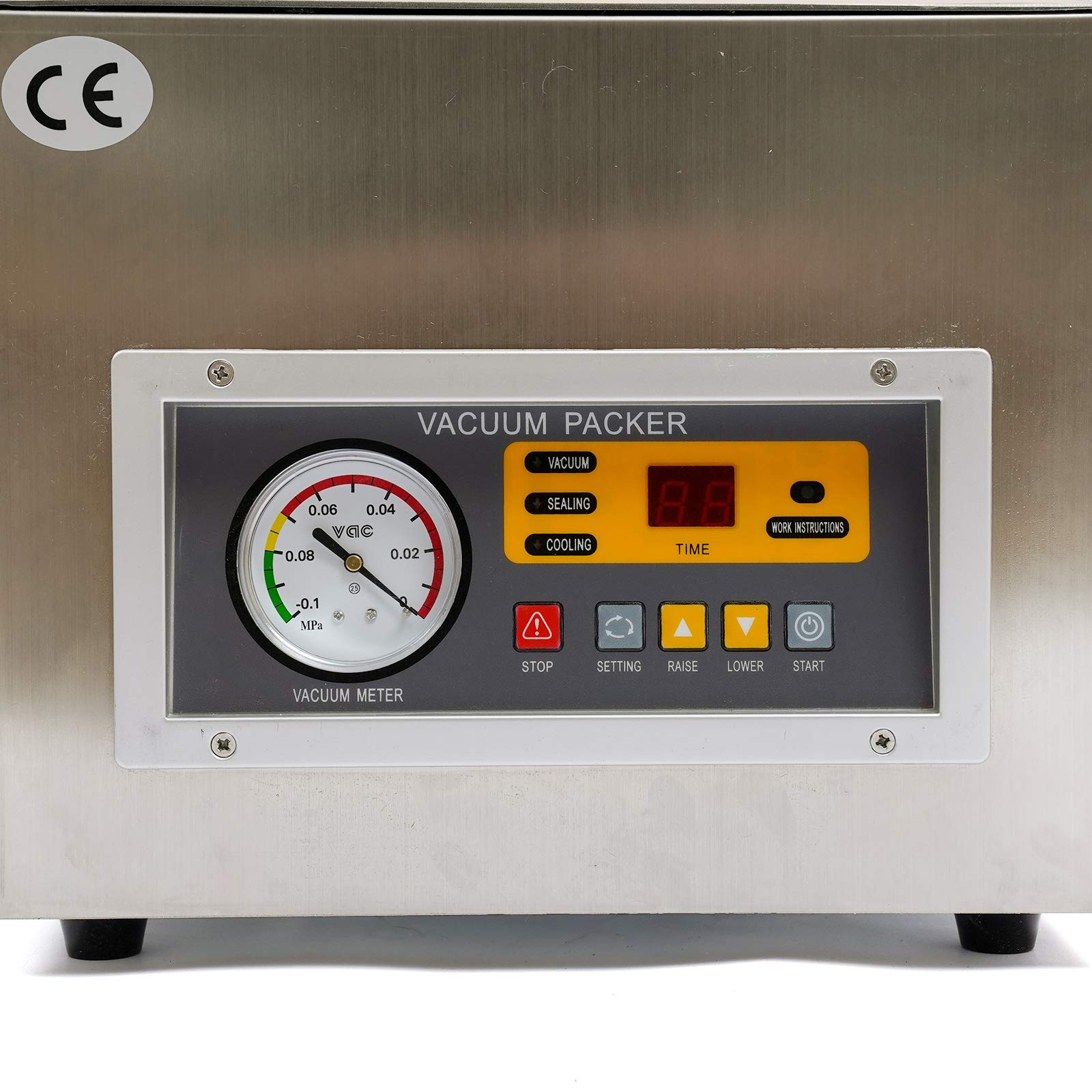 Digital Vacuum Packing Sealing Machine Sealer Commercial Desktop Sealer Chamber Packaging Industrial Chamber Kitchen Food 120W 110V