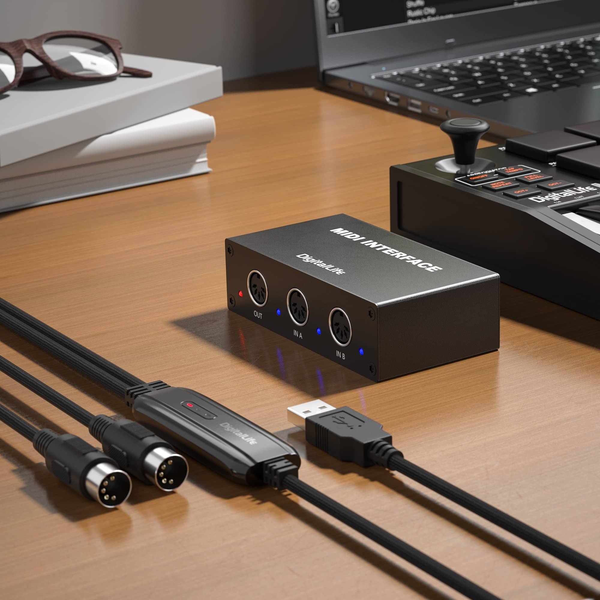 DigitalLife MIDI Interface (5-PIN) Merger Box - 2i/1o, Metal