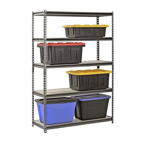 Super Large Bearing Capacity and Space Heavy Duty 5-Tier Steel Freestanding Shelving Storage Racks for Home Warehouse Storage, Silver, 4000 lbs Capacity