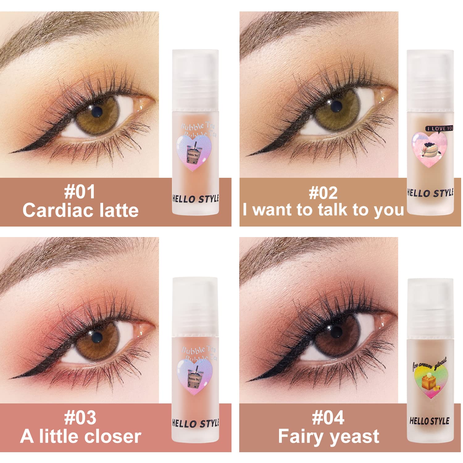 Liquid Eyeshadow Matte Natural Naked, Korean Cream Liquid Neutral Eye Shadow Matte,Waterproof Smudgeproof High Pigmented Matte Long Lasting Liquid Eyeshadow Sets, No Shimmer Easy to Apply Eye Makeup