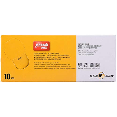 DHS 40+ ABS Bi Color Table Tennis Balls (10 Balls)