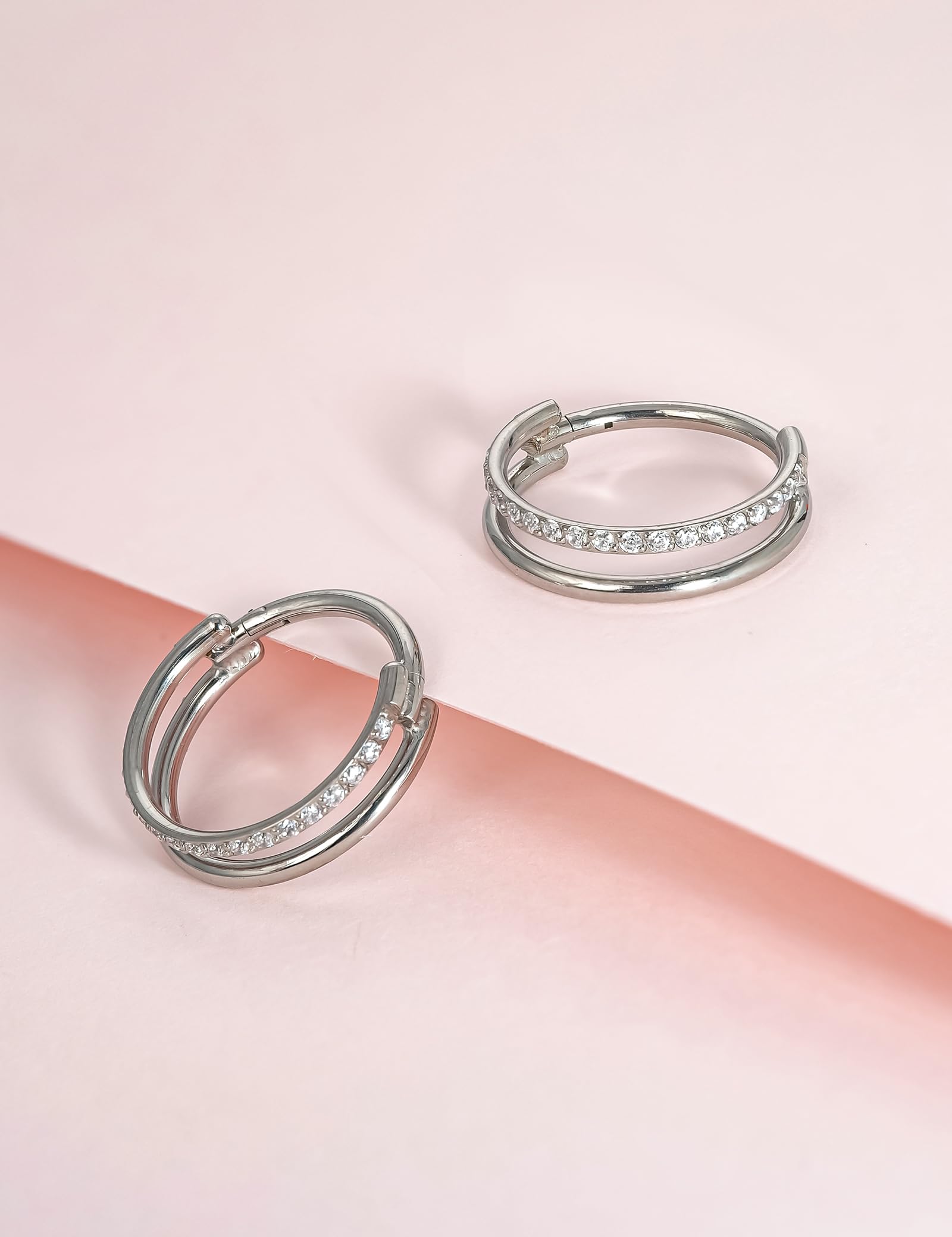 G23 Pure Titanium Huggie Hoop Earrings,12mm Hypoallergenic for Sensitive Ears Pave Cubic Zirconia (18G(1.0mm) Silver)
