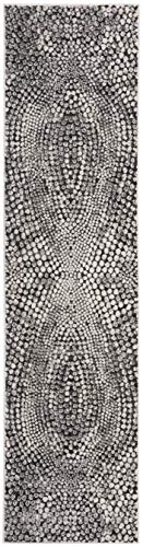 SAFAVIEH Lurex Collection Runner Rug - 2' x 8', Black & Light Grey, Modern Abstract Design, Non-Shedding & Easy Care, Ideal for High Traffic Areas in Living Room, Bedroom (LUR185Z)