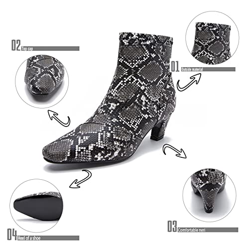 FASDNENDYS Ankle Boots Thick-Soled Boots Women's Boots Shoes Mid-Length Fashion Characteristic Plantar Tear Black