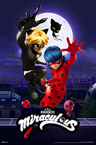 Miraculous Ladybug and Cat Noir Team Up Cartoon TV Series Movie Miraculous Ladybug Merchandise Miraculouses Miraculous Ladybug Poster Girls Bedroom Cool Wall Decor Art Print Poster 12x18