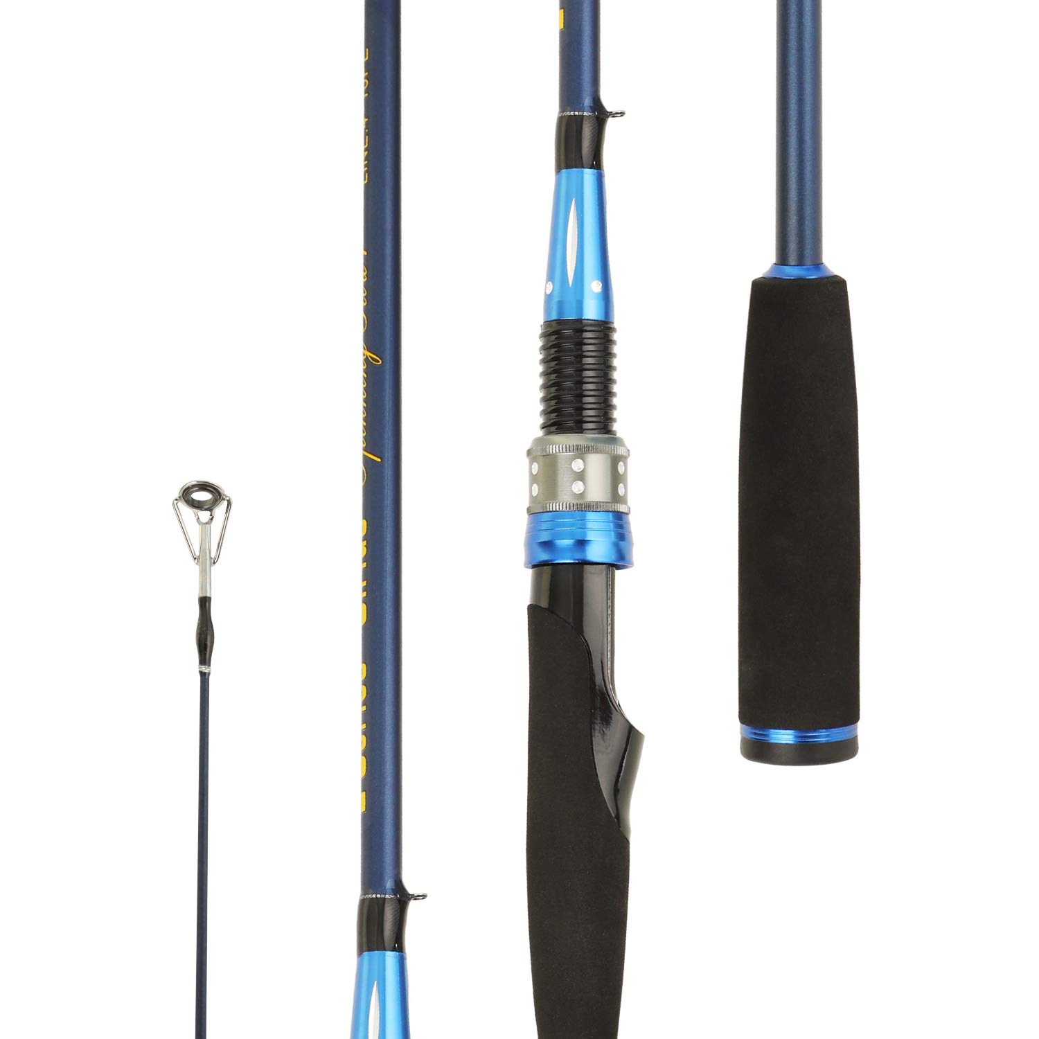 ENTSPORT 2-Piece Spinning Rod Graphite Portable Spinning Fishing Rod Inshore Spinning Pole Freshwater Spin Rod (8-20-Pound Test) 7' Medium Heavy