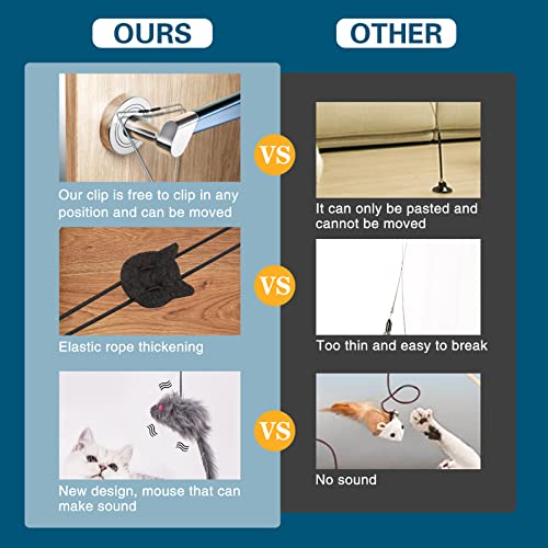 Kalimdor Interactive Cat Feather Toys,Retractable Teaser Toy ,Hanging Interactive Toys for Indoor Cats Kitten Play Chase Exercise, Kitten Mental Exercise Toys (1 Pack)