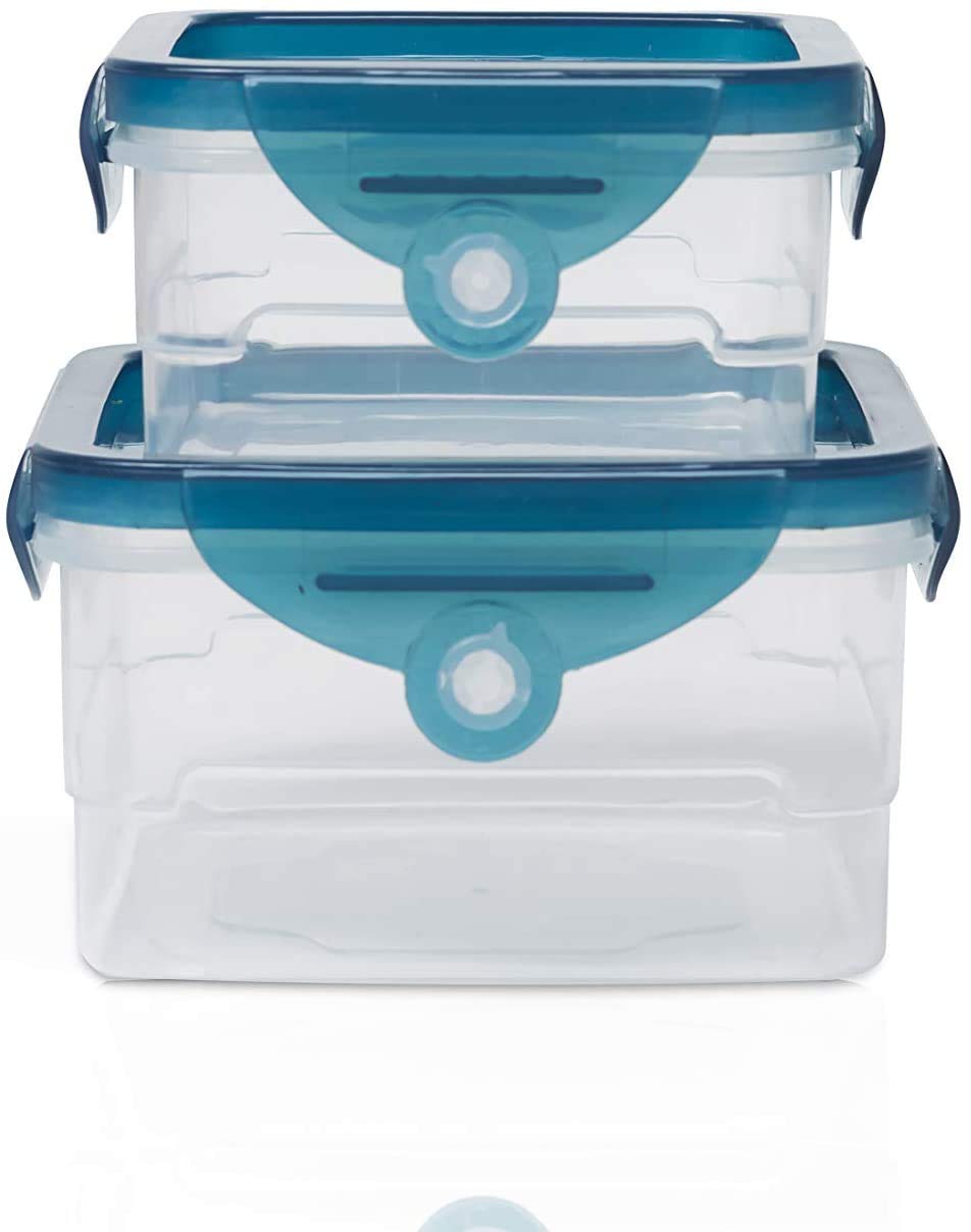 Handy Gourmet Flexi-Top Reusable Containers, BPA Free - Square, Set of 2