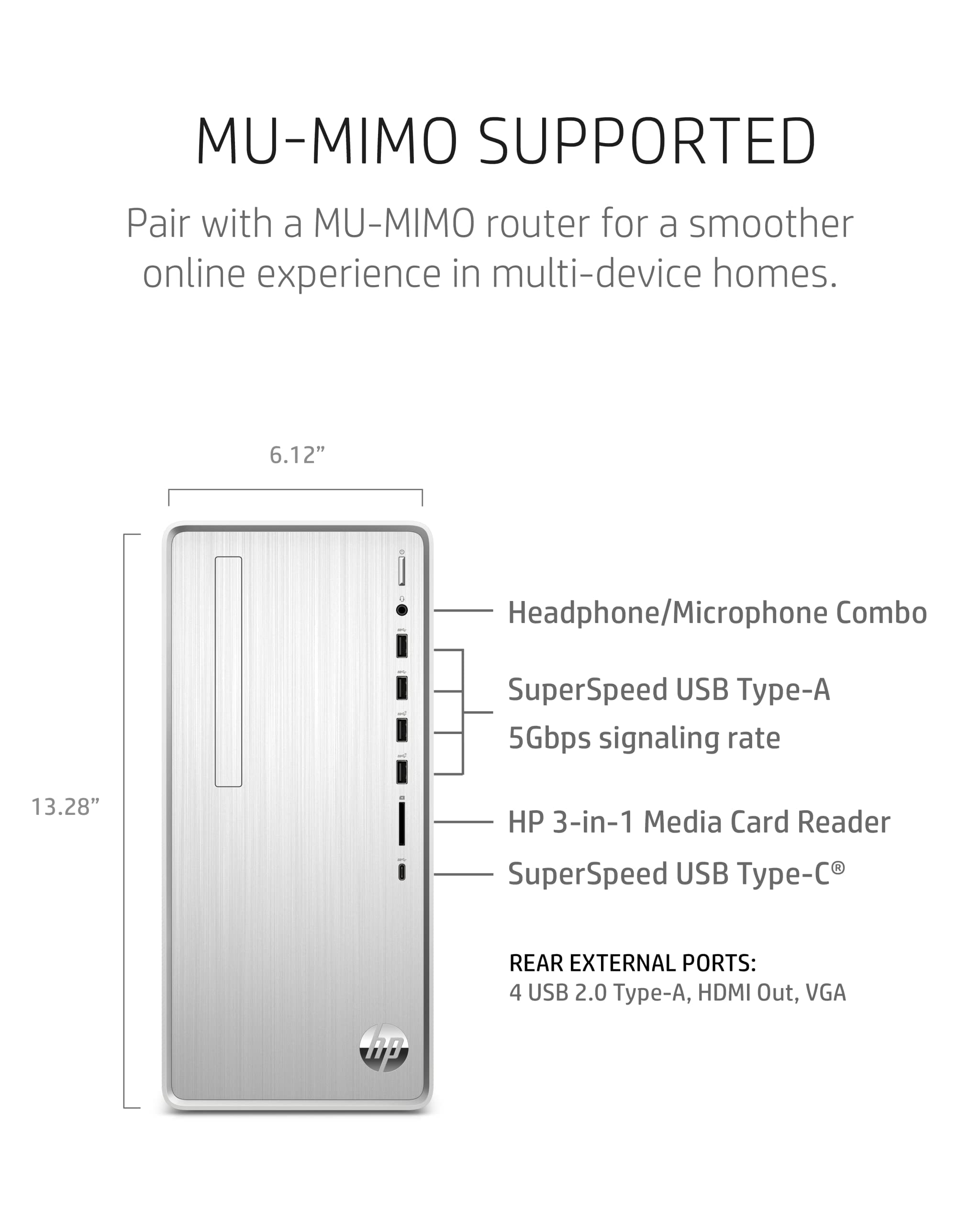 HP 2022 Newest Pavilion Desktop PC, AMD Ryzen 3 5300G (Beats i7-10750H), 8GB RAM, 256GB SSD, AMD Radeon Graphics, Wired Mouse and Keyboard, Wi-Fi, Bluetooth, Windows 11, Bundle with JAWFOAL