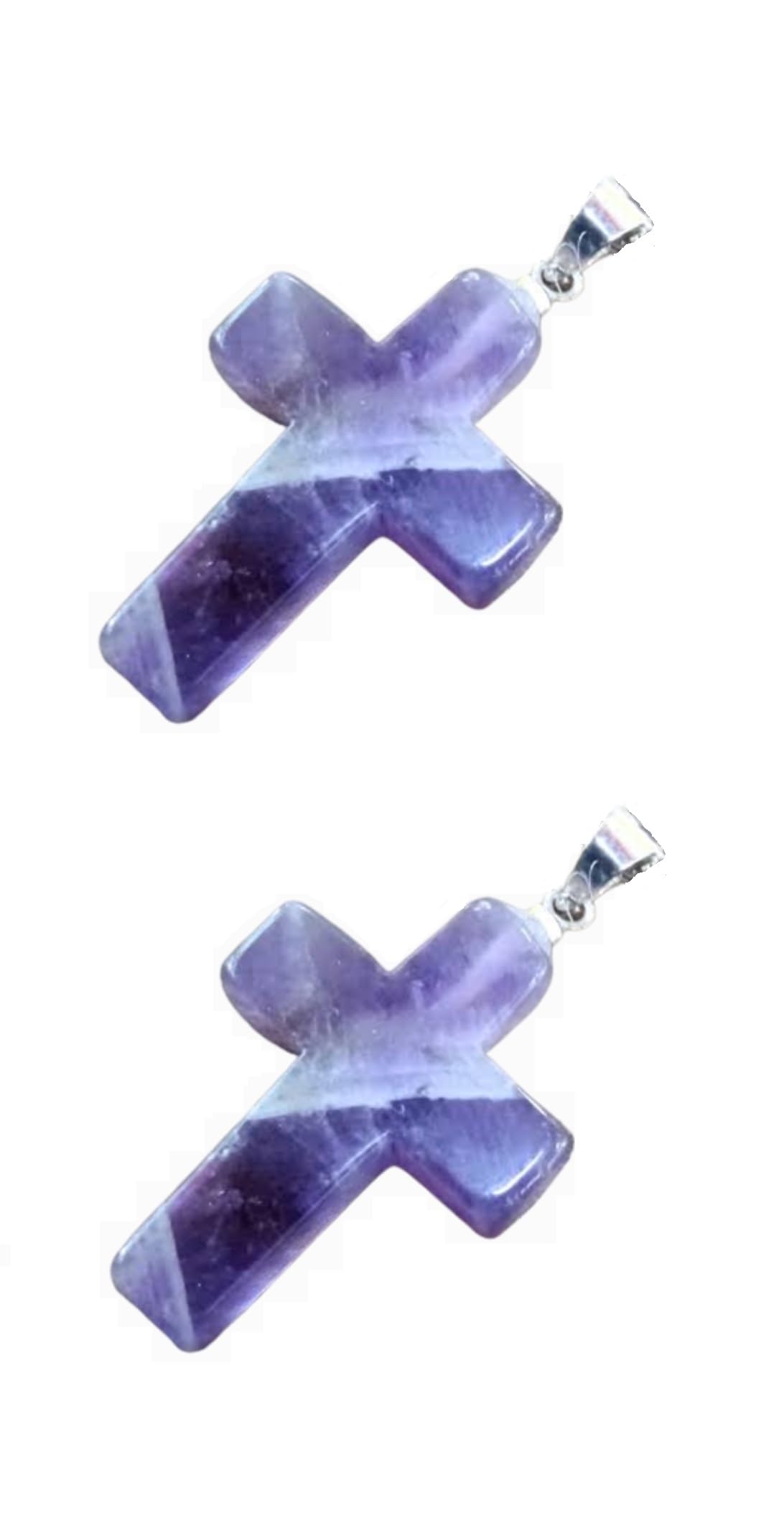 DHYANARSH Amethyst Cross Pendant for Healing and Worship - Balancing Chakras, Spiritual Tranquility