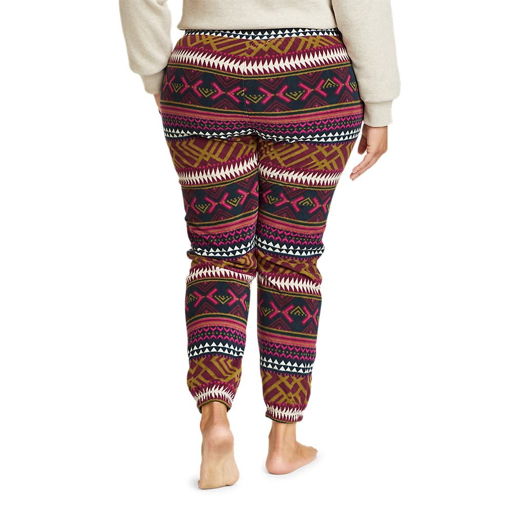Eddie Bauer Women's Quest Fleece Joggers - Print, Dusty Red, Large