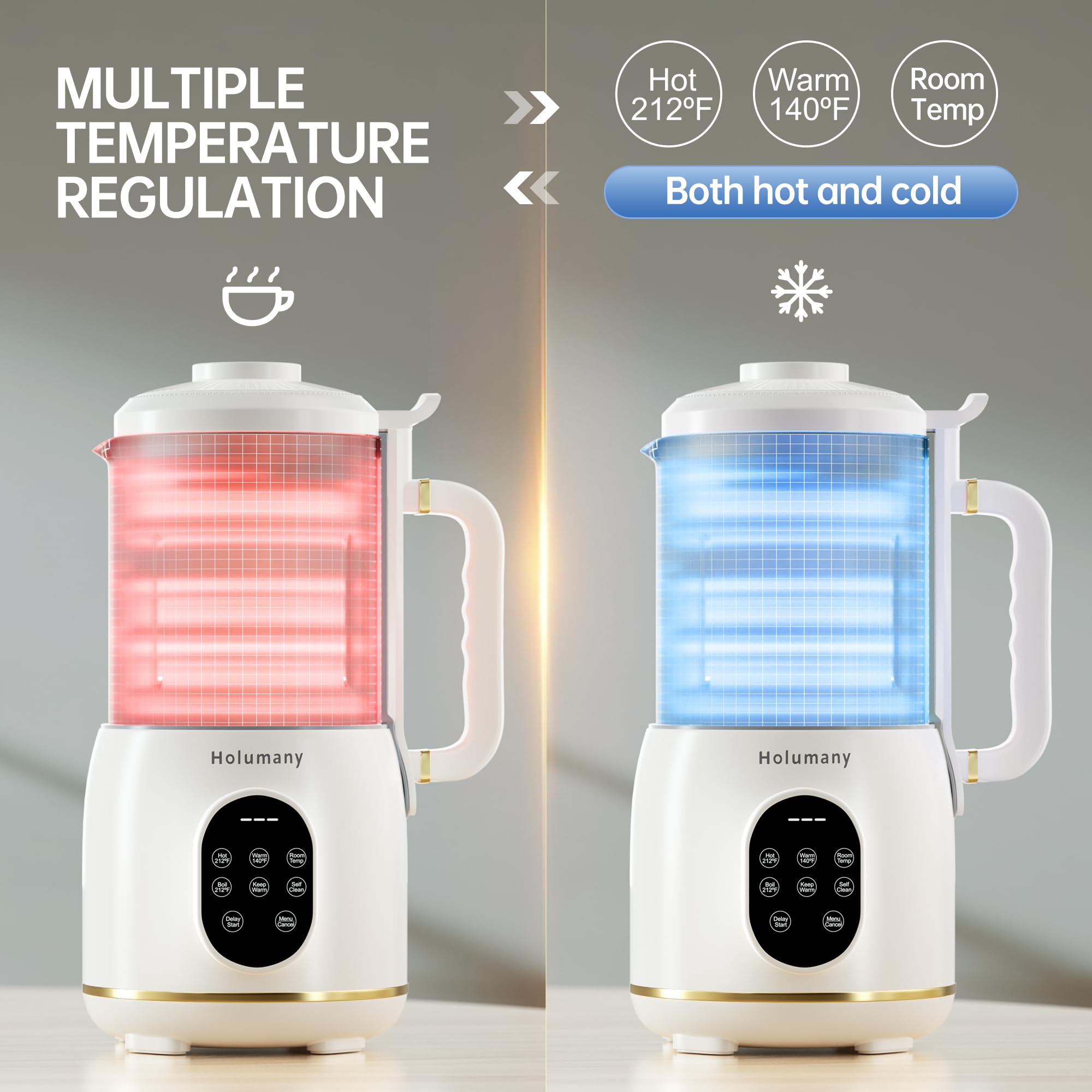 Nut Milk Maker, 35oz Automatic Soy Milk Maker for Homemade Almond, Oat, Soy Milk, Plant-Based Milk and Non-Dairy Beverages, Milk Maker Machine with Delay Start/Keep Warm/Self Clean
