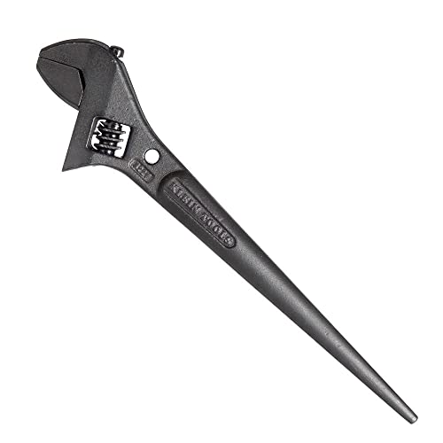Klein Tools 3227 Extra Wide Adjustable Wrench, Construction Spud Wrench for Up to 1-7/16-Inch Nuts and Bolts, 10-Inch, with Tether Hole