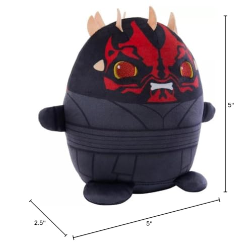 STAR WARS Cuutopia Plush 5-inch Toy, Rounded Soft Pillow Doll Inspired with Bonus Sticker (Darth Maul)