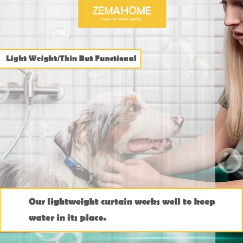ZEMAHOME 72" x 66" Short PEVA Plastic Shower Curtain Liner - 1 Pack Premium Light Weight Clear Bathroom Shower Showroom Curtain Liner with Rustproof Metal Gromments and Weighted Magnet
