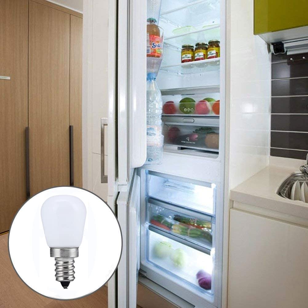 Edearkar 2W E12 LED Refrigerator Bulb(4 Pack) E12 Base Mini 2W Refrigerator Light Cool White 6000K 110V Dimmable E12 LED Appliance Bulb for Freezer Oven Microwave Lighting,Home Lighting