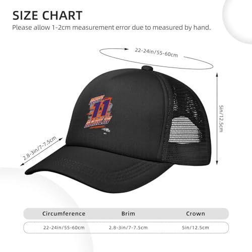 Denny Hamlin 11 Men's Adjustable Mesh Back Cap Curved Bill Snapback Mesh Baseball Cap Breathable Sun Hat