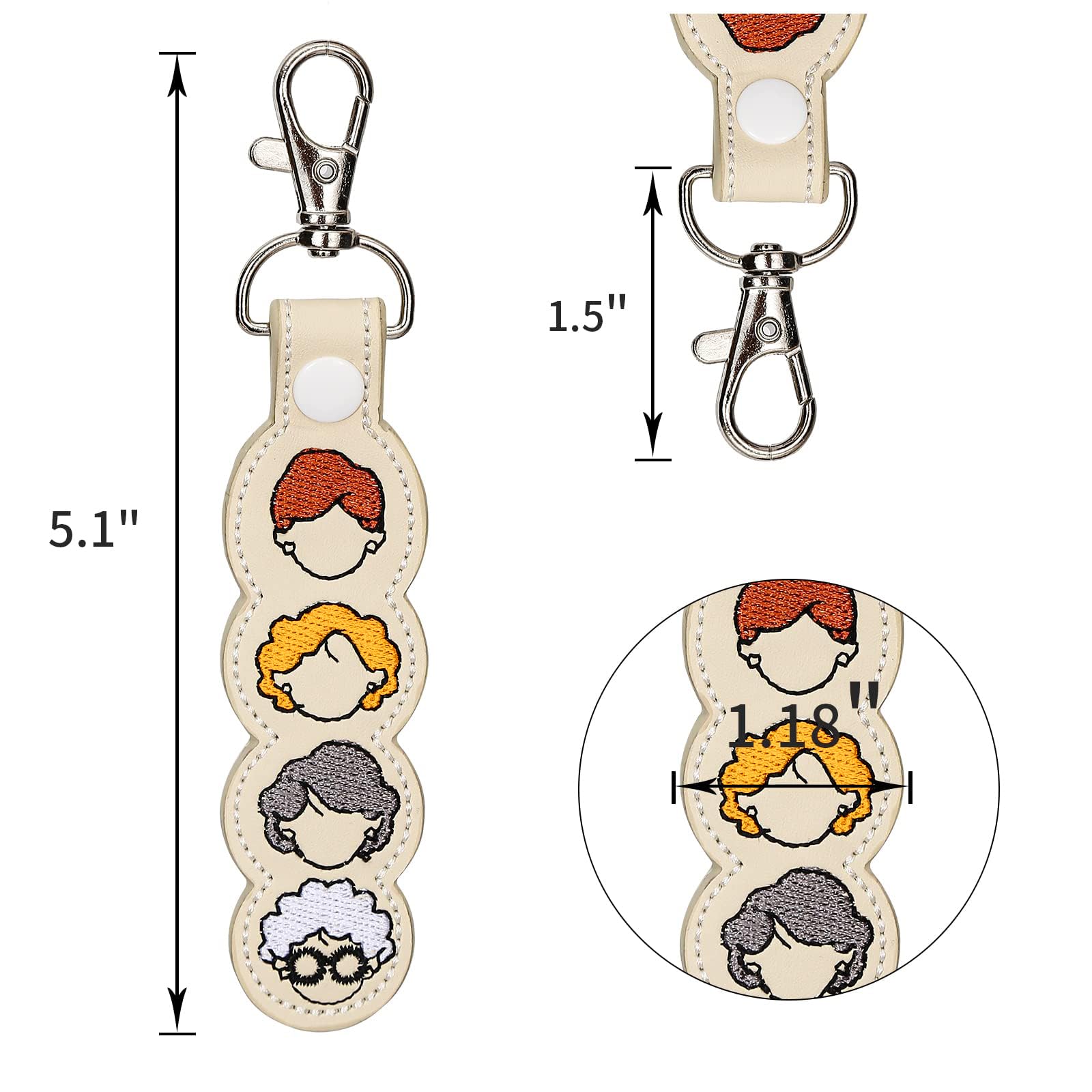 HappyDaddy Leather Keychain, Womens Keychain,Keychain Best Gift for Great Birthday or Christmas Gift(Golden Girls)