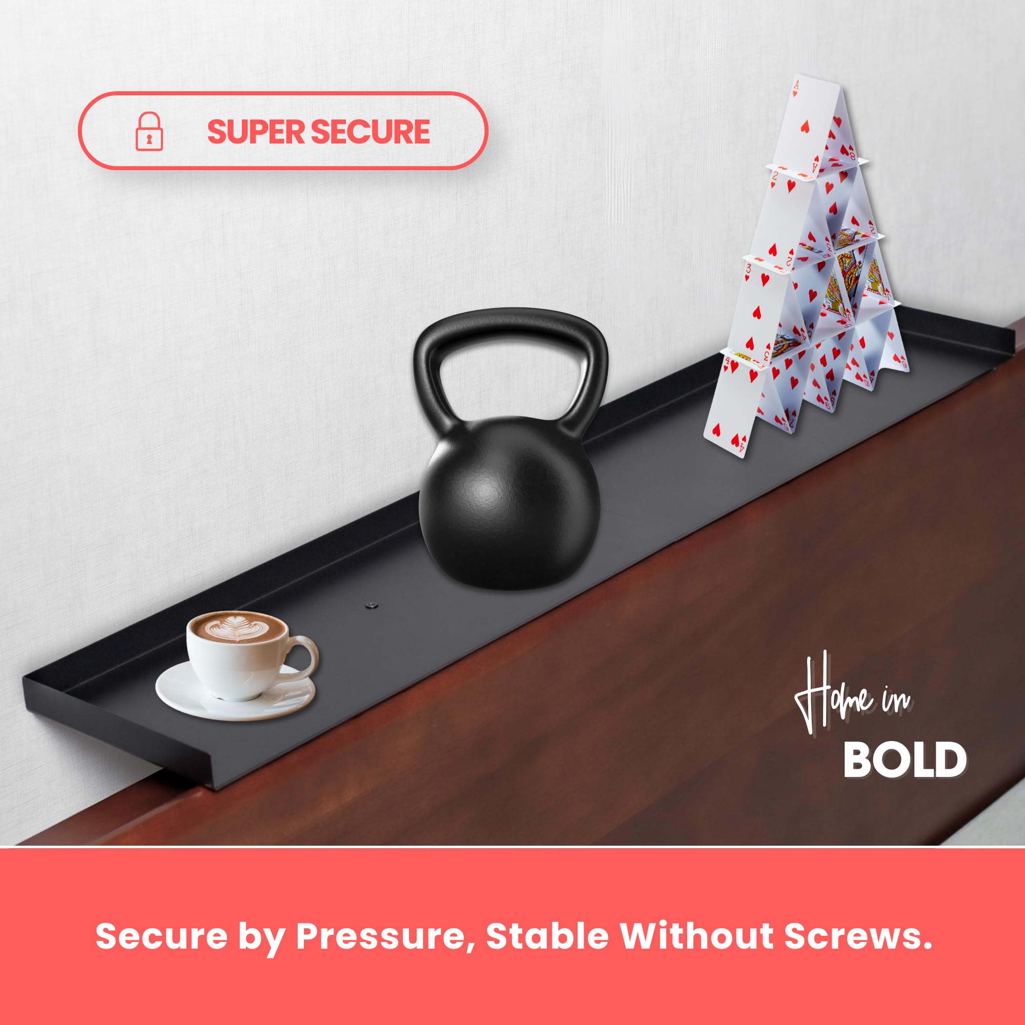No-Screws Bed Headboard Shelf Attachment - METAL Twin, King, Queen Headboard Shelf - Renter Friendly Over Bed Storage Shelf for Bed - Dorm Headboard Shelf - Headboard Shelf King Headboard Shelf Queen