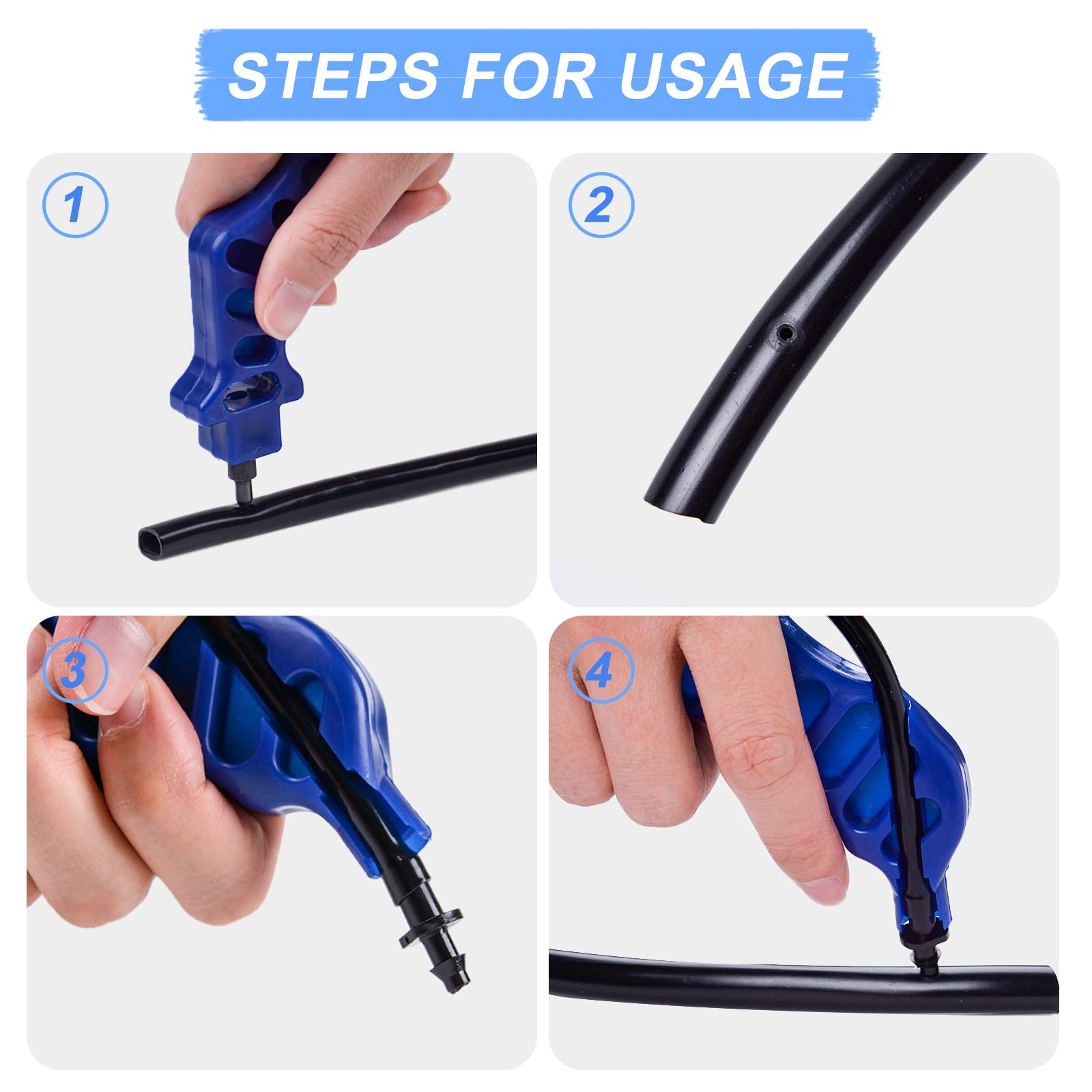 Kalolary 2Pcs Drip Irrigation Tubing Hole Punch, Drip Tube Hole Punch Tool Outdoor Drip Irrigation Pipe Hand Punch for 16/20mm PE Pipe Opening Hole Punch