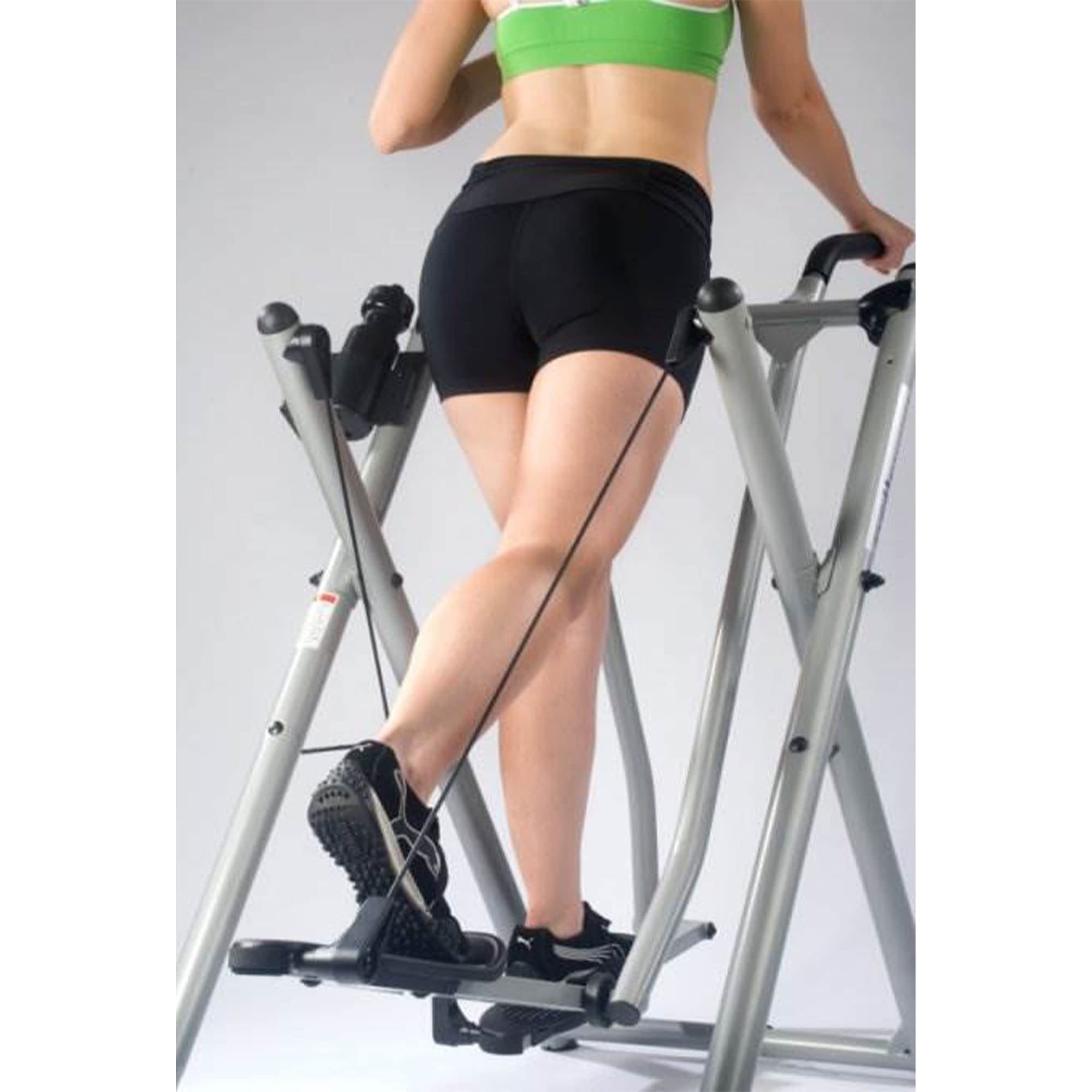 Gazelle Freestyle Fitness Home Cardio Workout Glider Equipment Machine with Handlebar Heart Rate Monitors, DVD Workouts, and Water Bottle