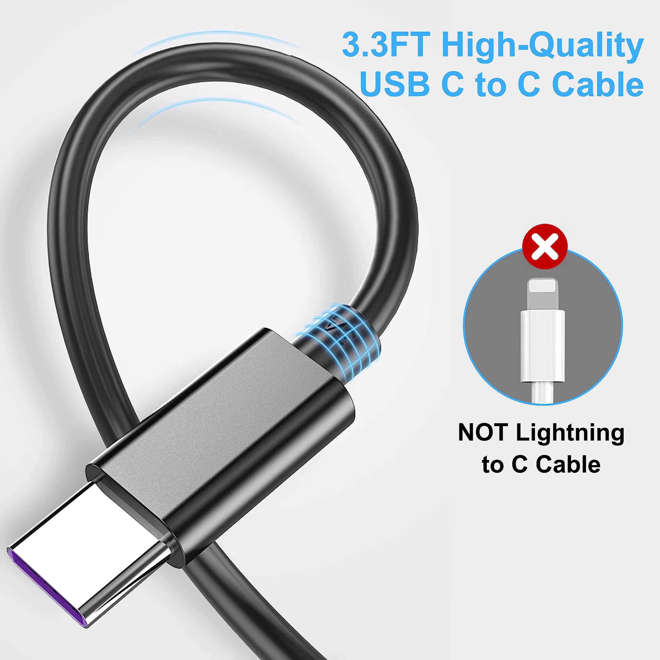 FeelCool USB C Car Charger 38W, PD 20W & QC 18W Fast Car Charging Adapter, Car Charger Cigarette Lighter with 3.3ft. Type C Cable for iPhone 15/14/13, Samsung Galaxy S23/S22/S21/Ultra, Google Pixel