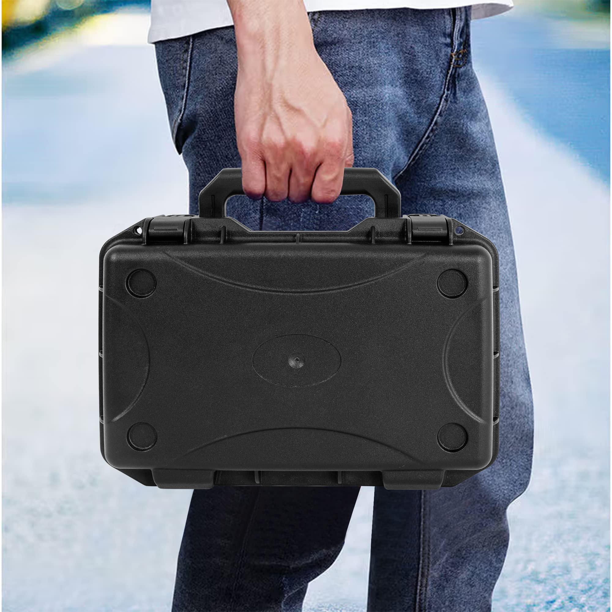 Hard Carrying Case with Customizable Foam, TORIBIO Portable Protector Travel Case, Portable Storage Case Waterproof and Anti-fall for Travel Outing