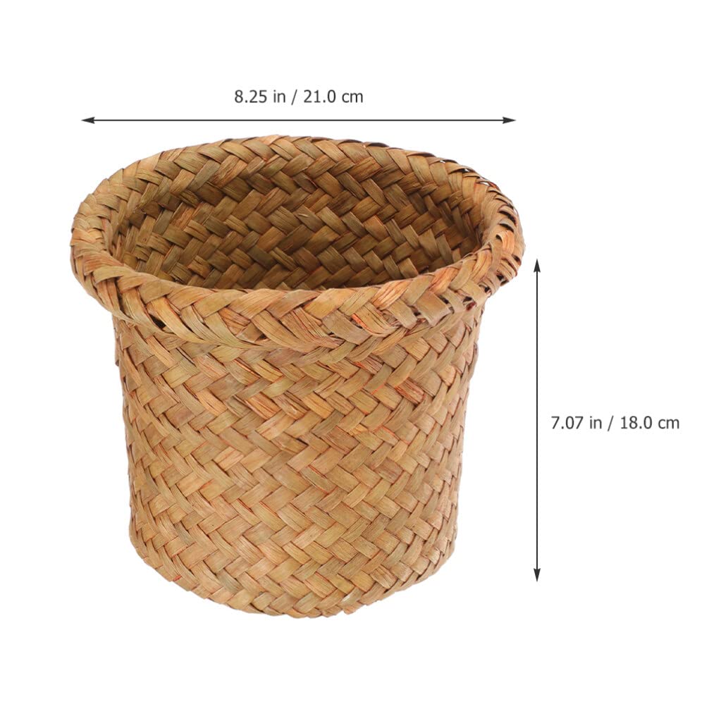 Wastebasket Trash Can Woven Trash Basket for Bathroom Woven Trash Baskets Woven Waste Basket for Home Woven Trash Can Tall Storage Baskets Laundry Baskets Wicker Waste Basket