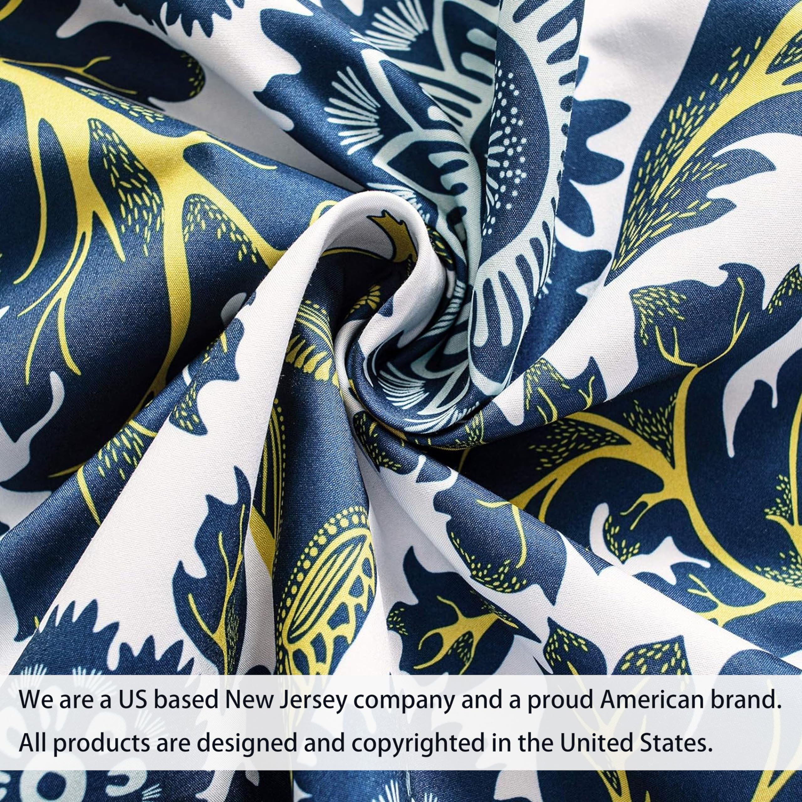 DriftAway Bird Tree Floral Flower Leaf Lined Thermal Insulated Energy Saving Window Curtain Valance for Living Room Bedroom Kitchen 2 Layer Rod Pocket 52 Inch by 14 Inch Plus 2 Inch Header Navy