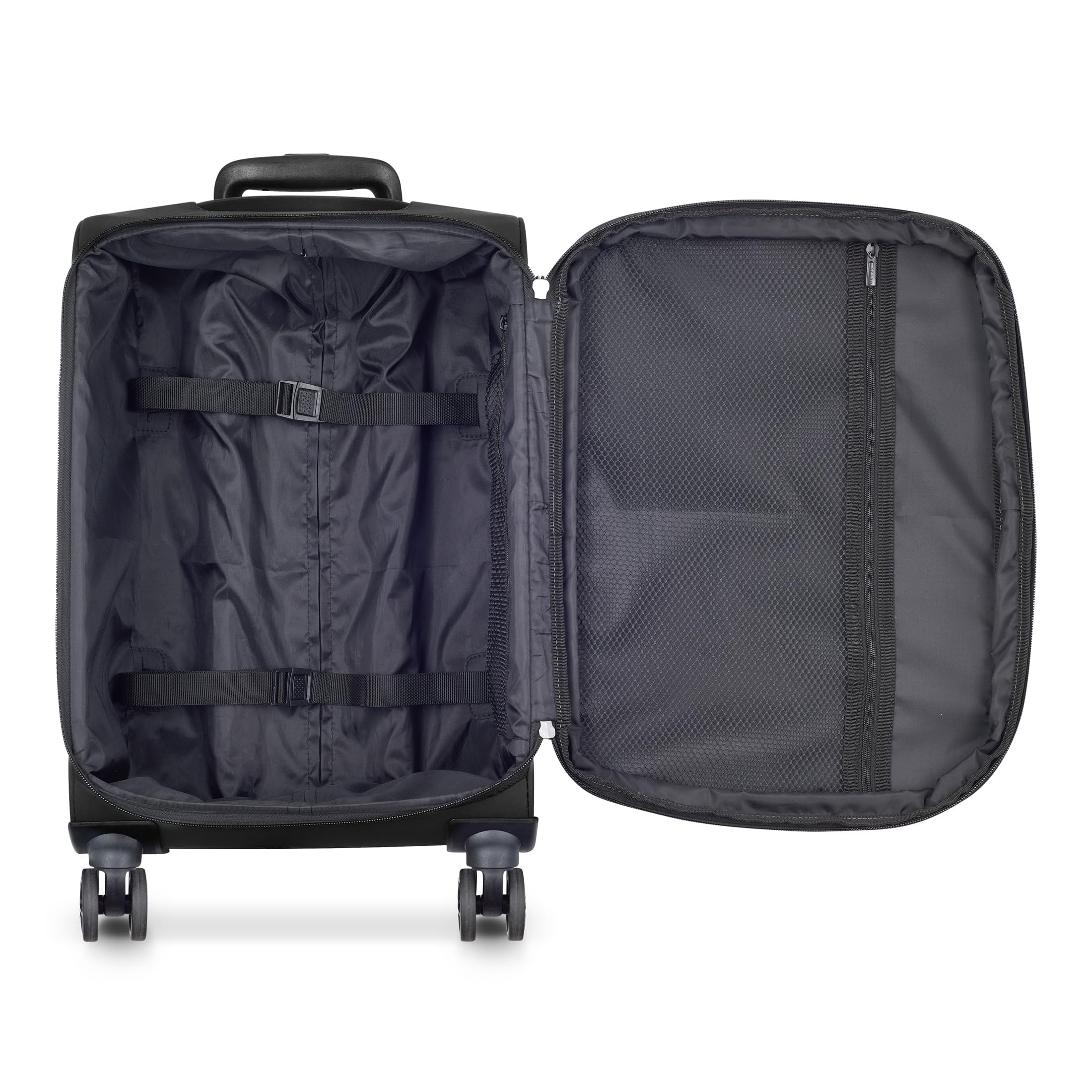 DELSEY Paris Sky Lite Softside Expandable Luggage with Spinner Wheels, Black, Carry on 19 Inch