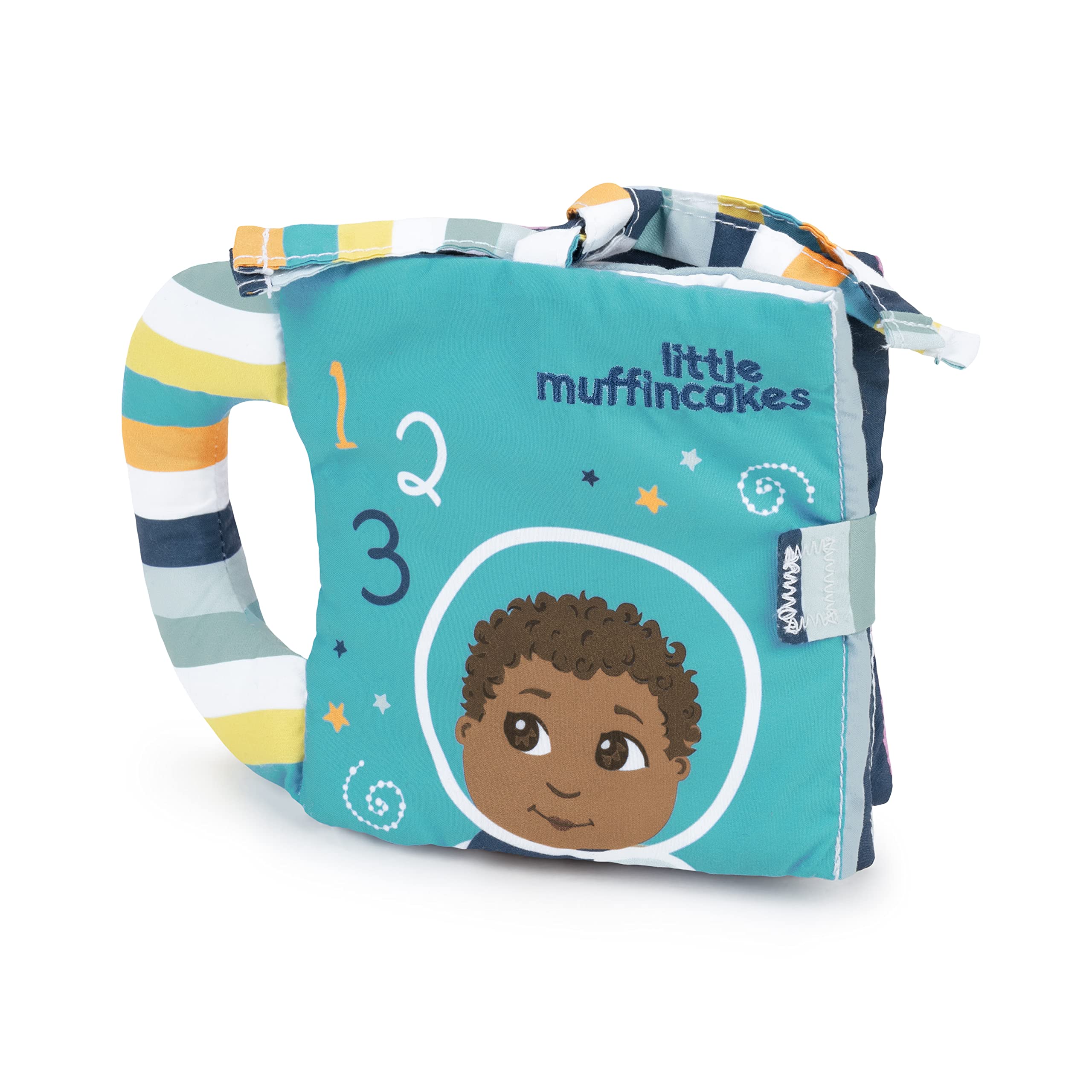 Little Muffincakes Ashton 5-Panel Soft Book, Number Learning, Astronaut Character, Textures and Mirror, Age 0M+