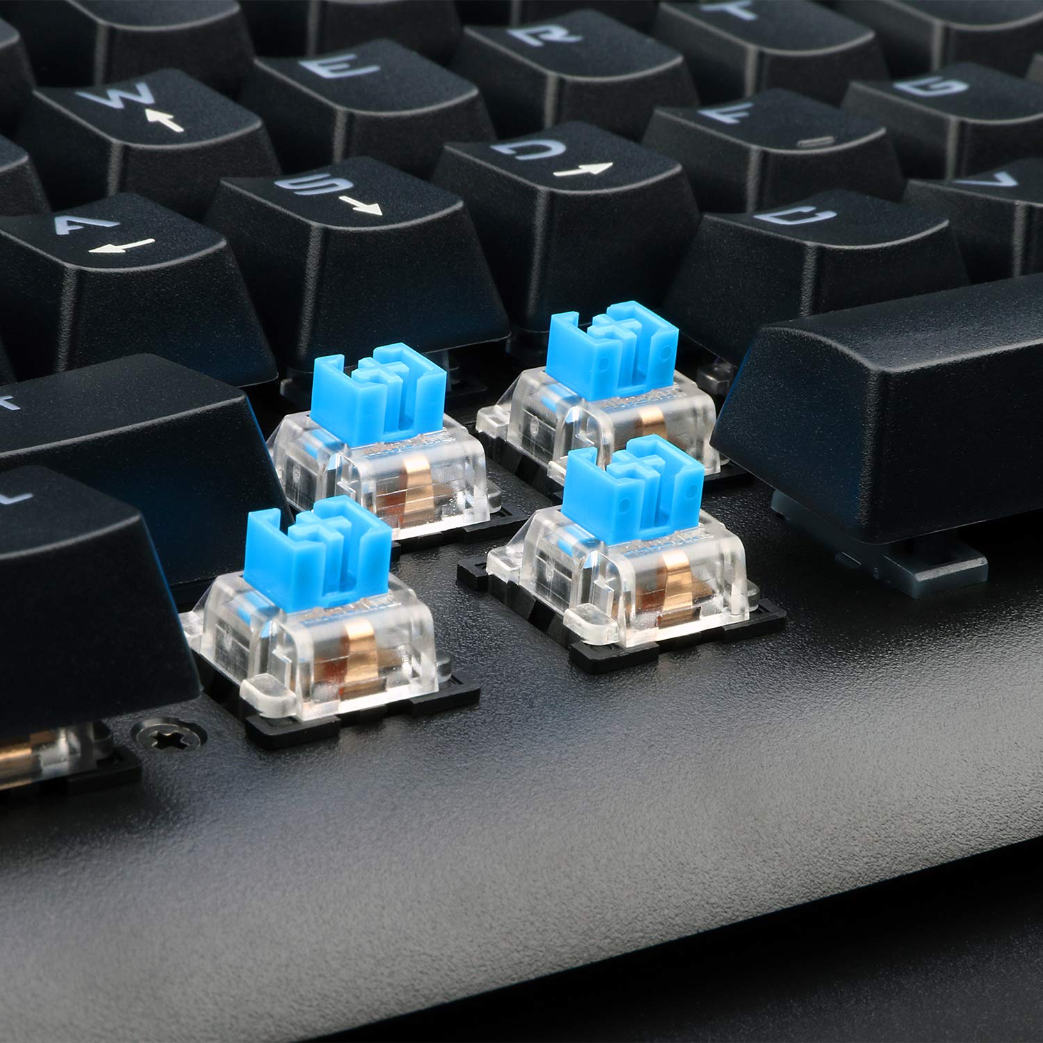 EagleTec KG040 Mechanical Gaming Keyboard Blue LED RGB Backlit Wired with Clicky Blue Switches Equivalent Compact Tenkeyless with 87 Keys for Windows PC (Black)