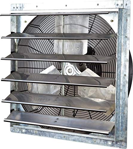 iLiving - 24" Wall Mounted Exhaust Fan - Automatic Shutter - Variable Speed - Vent Fan For Home Attic, Shed, or Garage Ventilation, 4244 CFM, 6200 SQF Coverage Area (Power Cord Not Included)