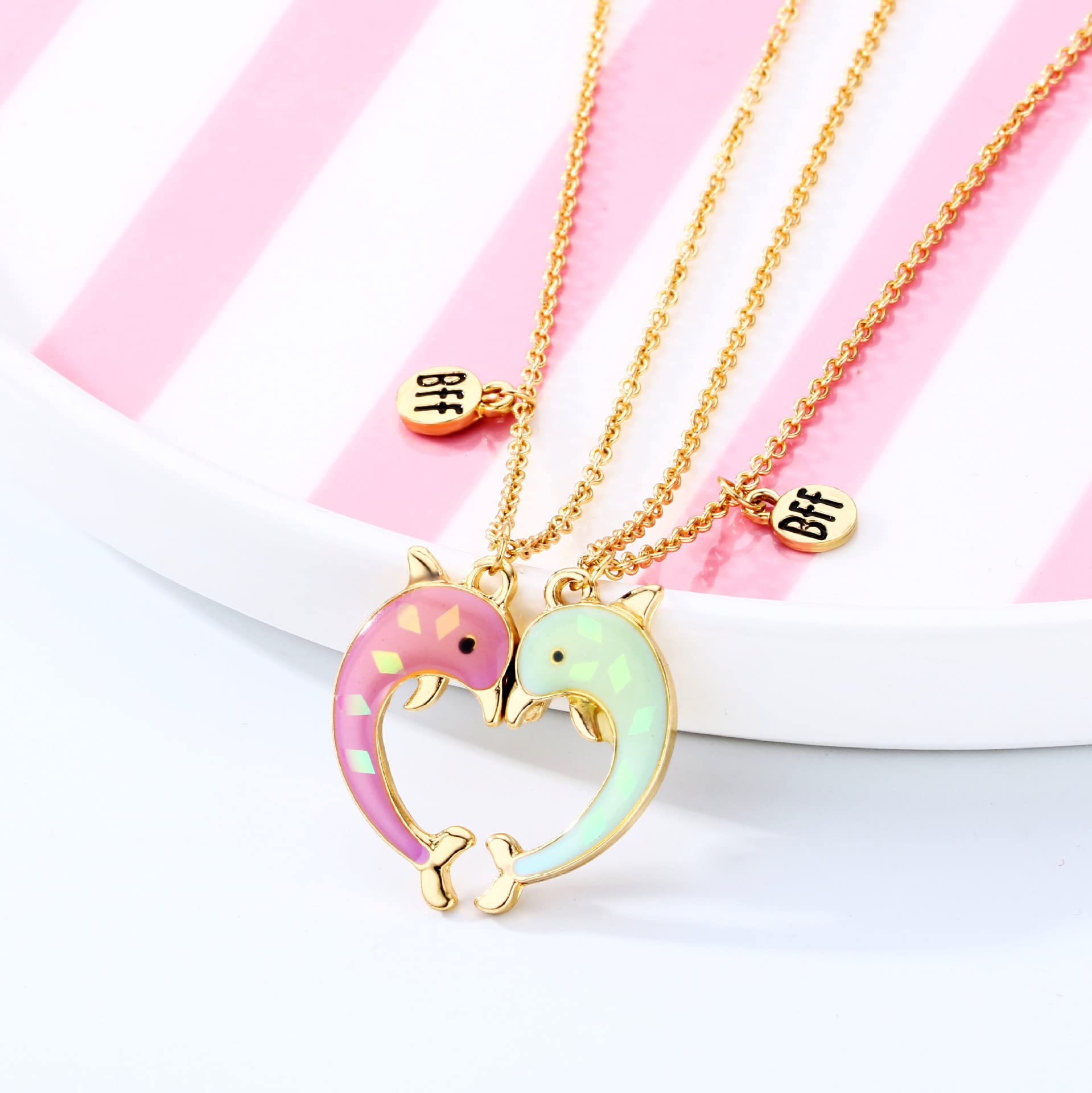 DOYYCA Best Friend Necklace Gifts Magnetic Matching Friendship Necklace for 2 BFF Sister (Dolphin)