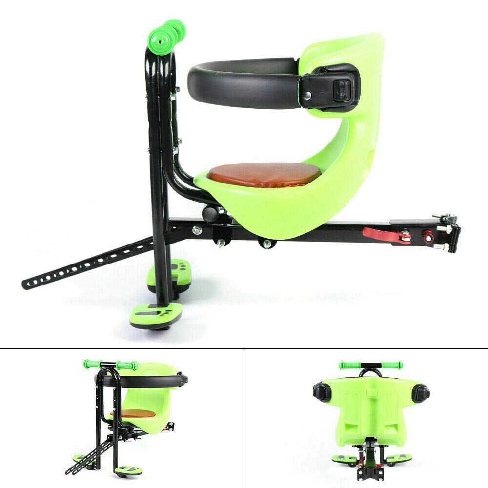 Gdrasuya10 Child Bicycle Seat Load 30kg, Safety Stable Bicycle Kids Seat Front Seat with Fold Pedals and Nonslip Handrails