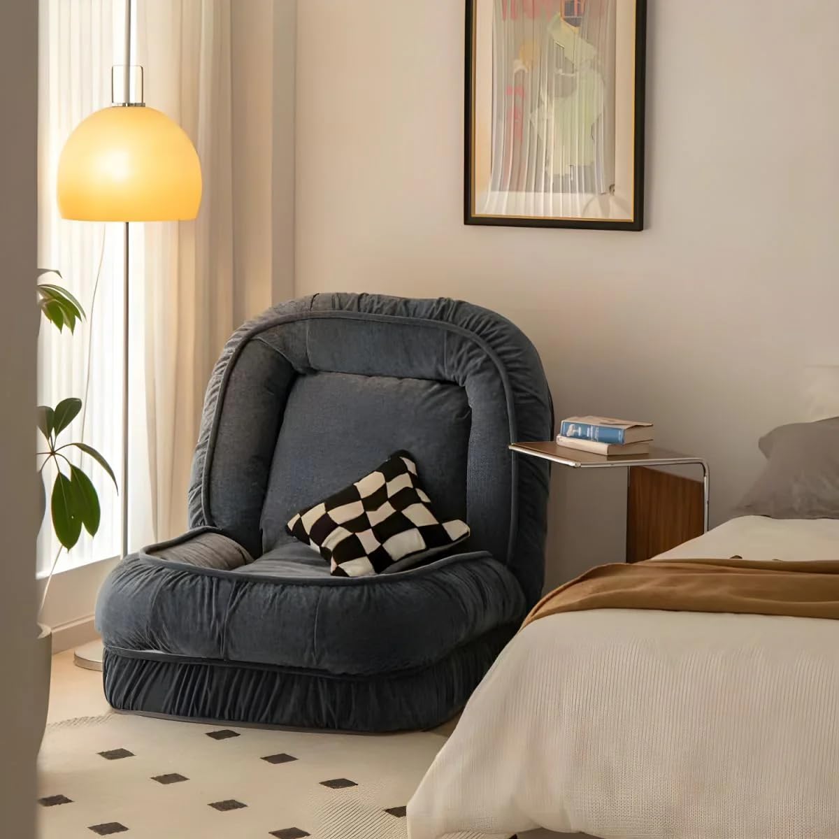 Mekelin Upgraded Foldable Lazy Sofa Bed - Adjustable Cozy Tatami for Living Room, Bedroom, Backyard, Balcony & Bay Window, Green