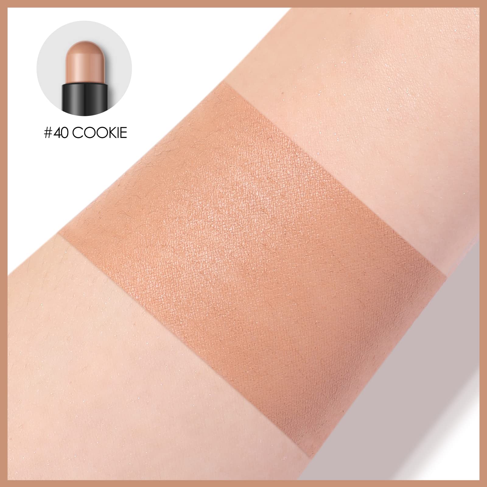 FOCALLURE Shimmer and Matte Cream Eyeshadow Stick,Smooth Brilliant Eye Brightener Pencil for Women,Long Lasting Waterproof Eye Shadow and Liners Makeup,COOKIE