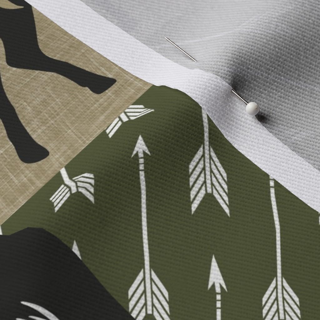 Spoonflower Fabric - Little Man Woodland Wholecloth Camouflage Camo Hunting Deer Boy Printed on Denim Fabric by The Yard - Bottomweight Apparel Home Decor Upholstery