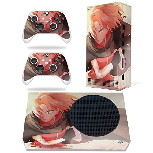 Haruno Saku-ra Ninja Anime Game Console Series S Console and Controller Skin Set, Skin Wrap Decal Kit Xuanditjdbc