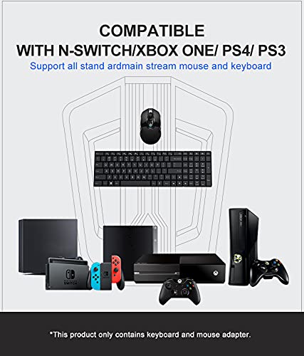 GDreamer HS-SW315 Keyboard and Mouse Adapter for Switch/Xbox One/ PS4/ PS3/Xbox 360