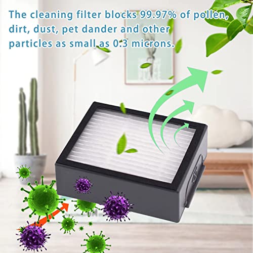Replacement Parts and Accessories are Compatible with iRobot Roomba i3+i4 i6+i7 i7+i8 i8+/Plus E5 E6 E7 I, E&J Series 1 Set of Multi Ssurface Rubber Brushes 3 High-Efficiency Filters 4 Side BrushesâŚ