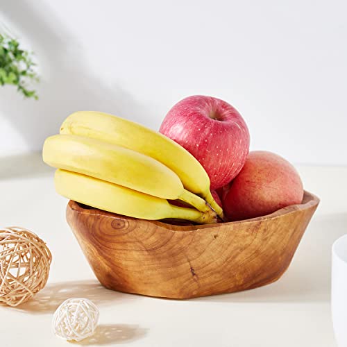 M MIMMU Wooden Fruit Bowl for Decor,Unique Irregular Root Carved Fruit Tray Decorative Plates(8"-10")