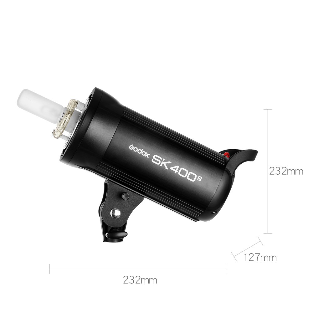Godox SK400II Studio Flash Kit, 800Ws Professional Studio Strobe Light, Built-in 2.4G Wireless X System Compatible for Bowens Mount Softbox with Honeycomb Grid Softbox, Light Stand, Barn Door (2pcs)