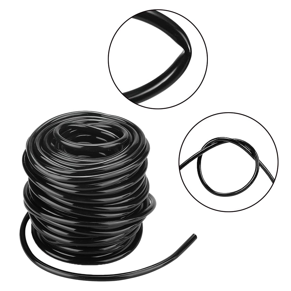 Garden Watering Tube, 4mm Drip Irrigation System Hose Blank Distribution Misting Tubing Main Line Automatic Water Pipe DIY Small Lawn Agriculture Hydroponics Flower Patio Emitters Bubbler Sprinkle 20M