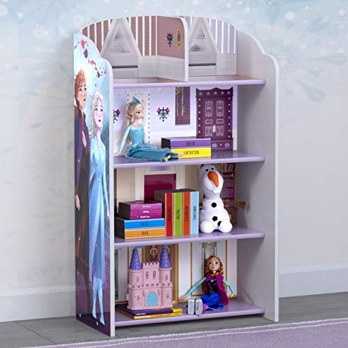 Disney Frozen II 3-Piece Toddler Playroom Set by Delta Children - Set Includes: Activity Easel, 4-Shelf Playhouse Bookcase and Convertible Bench/Desk