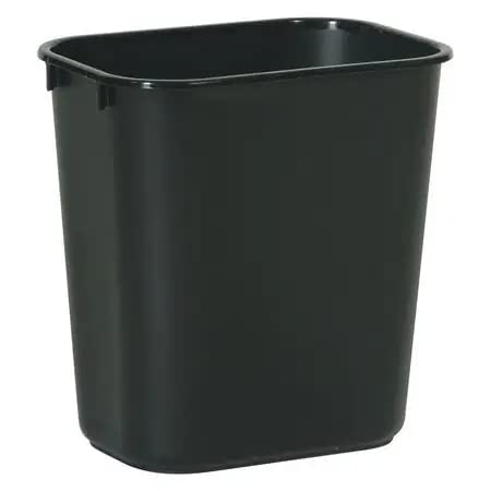 MDMprint 3 gal. LLDPE Rectangular Wastebasket, Black