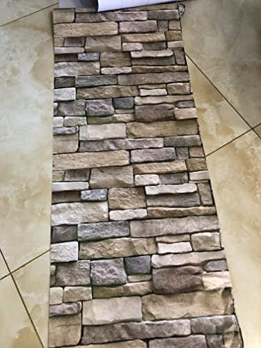 Yancorp 10ft Peel and Stick Wallpaper Stone Brick Contact Paper Waterproof Wall Paper Self-Adhesive Backsplash Decorative Wallpaper Wall Covering