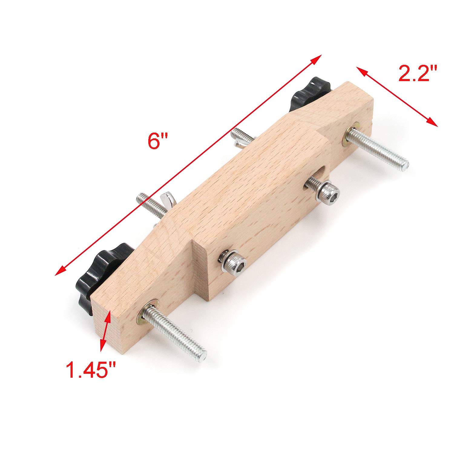 Geesatis Luthier Tools Maple Guitar Bridge Clamp 1 Set Guitar Fixture Clip Guitar Bridge Repair Replace Tool, Wood, Stainless Steel